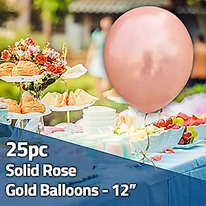 Rose Gold Confetti Balloons - 50 Pack Latex Party Balloons - 12 Inch - For Birthday Party, Bridal Shower, Graduation, Anniversary, Bachelorette Party, Weddings, Baby Shower, Bridal Shower, Decoration