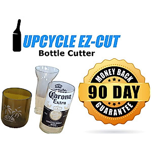 Glass Bottle Cutter Kit: Beer & Wine Bottle Cutter Tool to Make Glasses + Edge Sanding Paper & Spring-Force Technology Kit