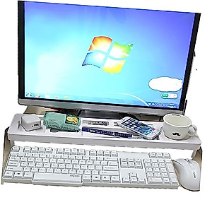 NUOBESTY Home Board Desktop Organizer White Office Desktop Organizer Rack Desktop Tray Storage Rack Keyboard Stand It Can Move Tray Office Removable Keyboard Rack