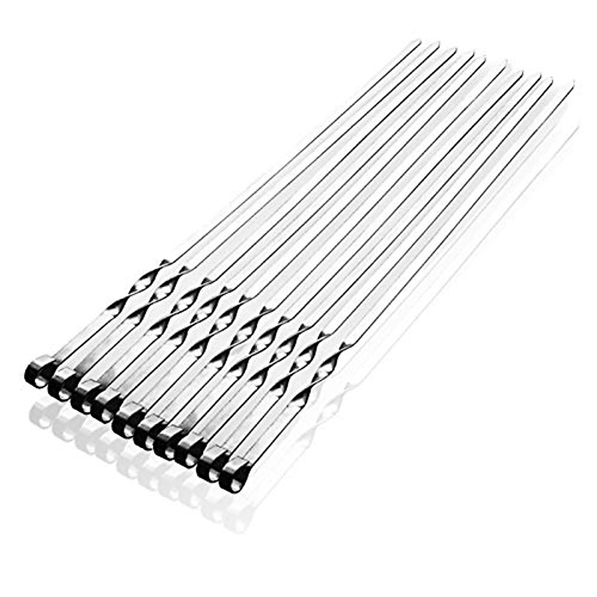 Shish Kabob Skewers, Kebab Skewers 17.7" Stainless Steel Reusable Flat BBQ Sticks for Meat Chicken Shrimp and Vegetable(10-Pack)