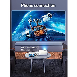 Mini Projector, CLOKOWE 2023 Upgraded Portable Projector with 7000 Lux and Full HD 1080P, Movie Projector Compatible with iOS/Android Phone/Tablet/Laptop/PC/TV Stick/Box/USB Drive/DVD/Game Console