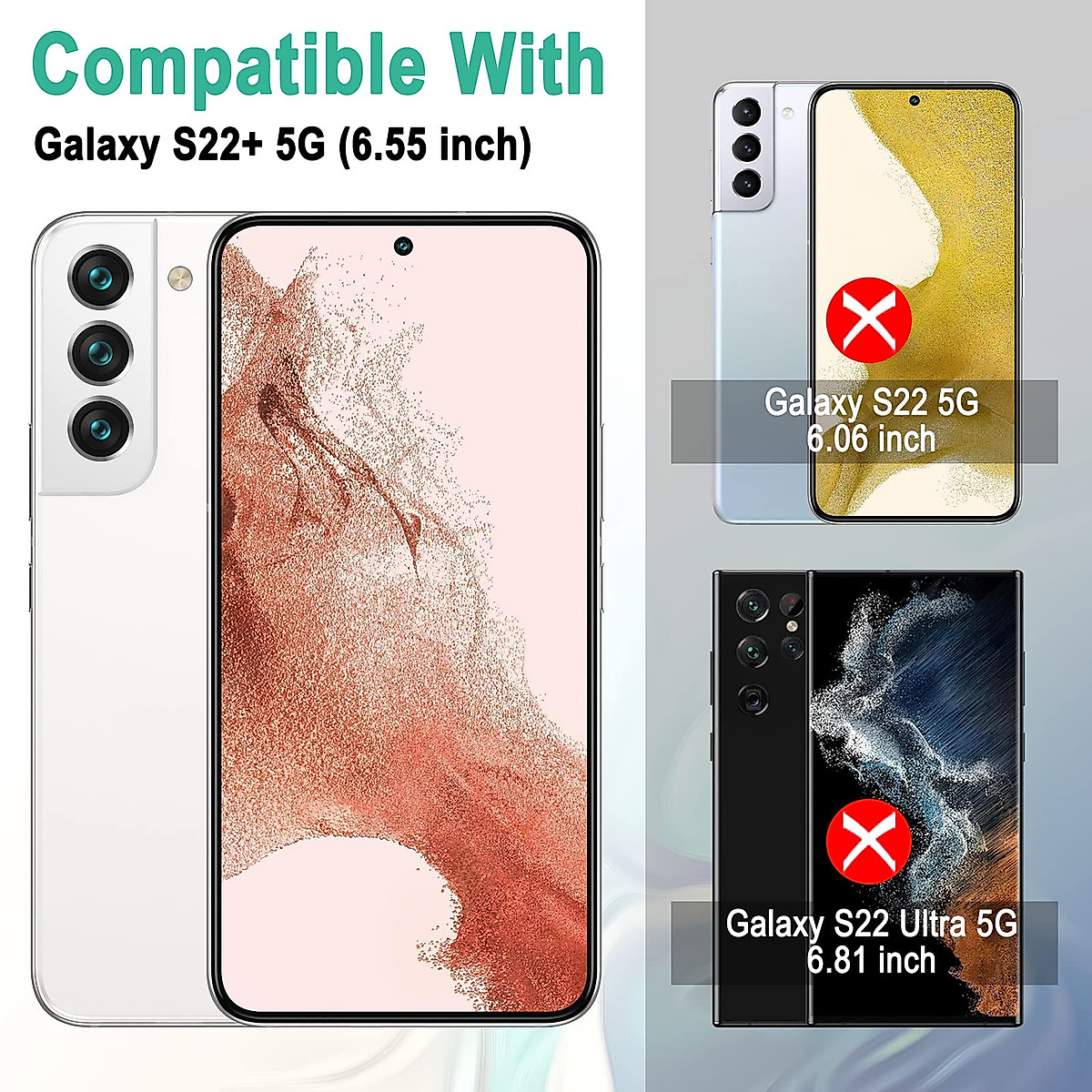 AACL Galaxy S22 Plus Screen Protector Tempered Glass for Samsung Galaxy S22 Plus 5G,6.5 Inch [Fingerprint Unlock][Anti-Scratch][3 Pack]