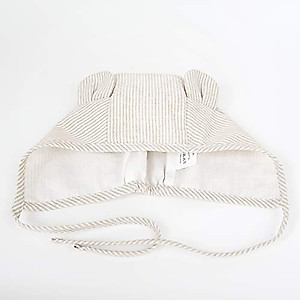 JELLYTREE Baby Hat Bonnet Muslin Lined Soft Cotton Toddler Boys Fashion Natural Cap Baby Bear Infant Beanies, Beige+Green_S