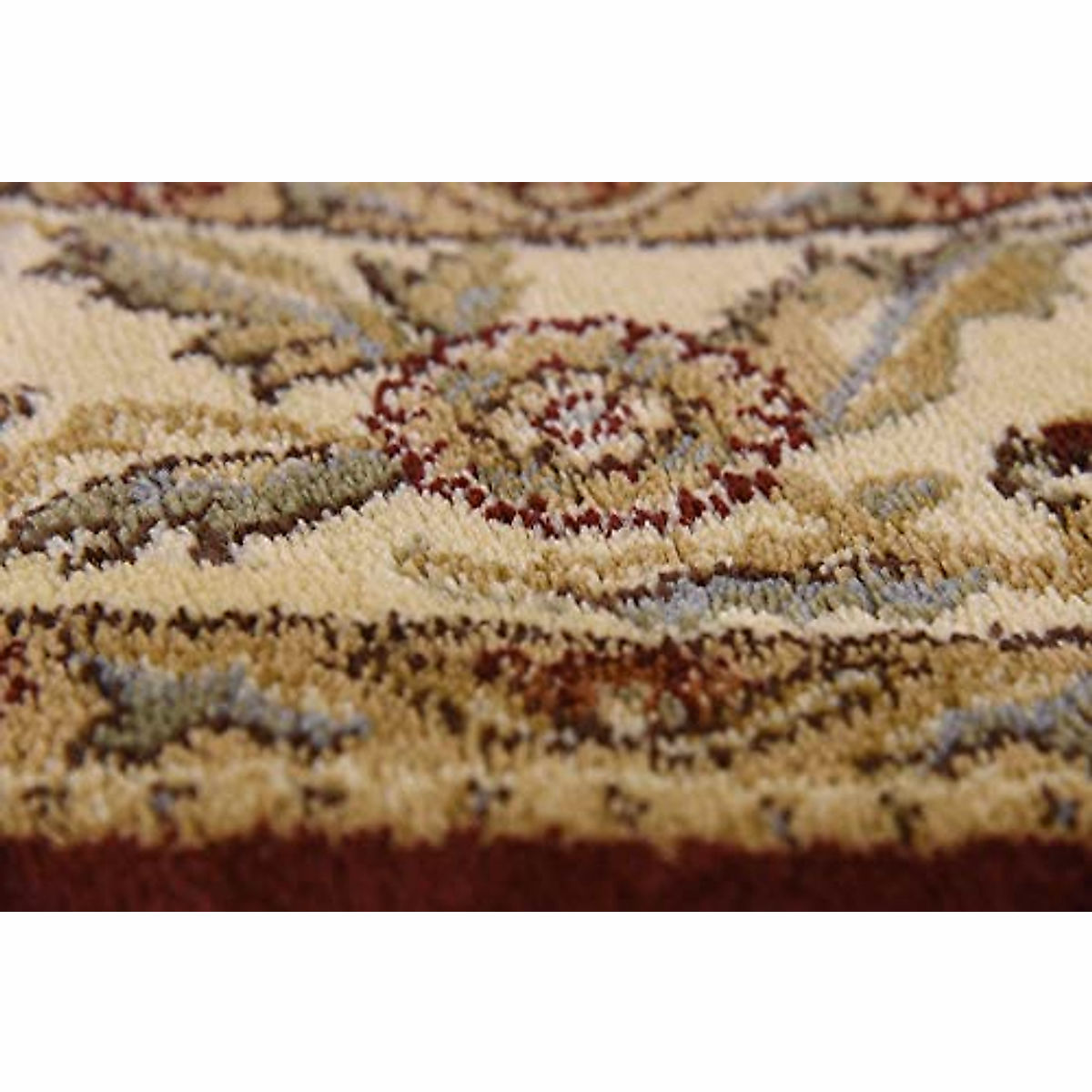 Unique Loom Voyage Collection Traditional Oriental Classic Intricate Design Area Rug (6' 0 x 6' 0 Round, Red/Tan)