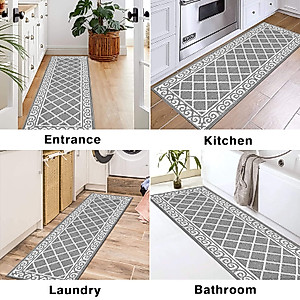 HEBE Indoor Door Mat Runner 20"x59" Non Slip Front Door Welcome Mats Washable Shoe Mats Dirt Trapper for Entryway Low Profile Kitchen Carpet for Entrance Hallways Entrance Mat for Dogs