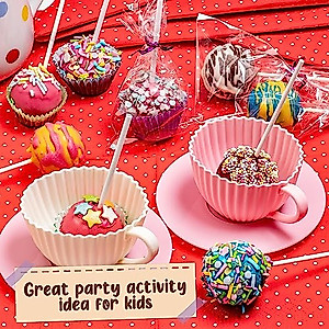 GirlZone Cake Pop Craze Kit, Kids Baking Set for Kids Ages 10-12 with Cake Pop Mold, Cake Pop Kit Stand, Cake Pop Gift Bags and Decorating Pen, Awesome Baking Gifts for Kids and Cakepops Molds Set