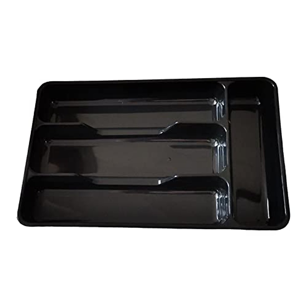 Gralara Cutlery Tray Multi Use Accessories Save Space Tools with 4 Grids Storage Durable for Stationery Spoon Tableware Silverware Office , Black