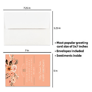 Christian Sister Birthday Card for Sister Card Christian Birthday Card, Christian Gift for Sister Her Birthday (Single Card)