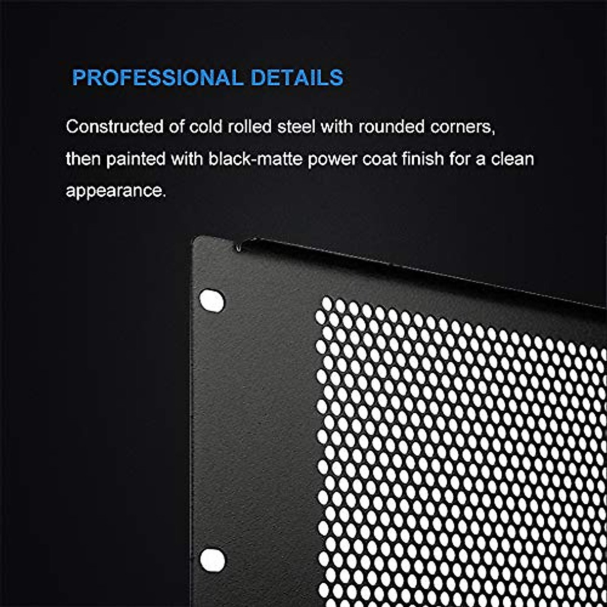 KENUCO Blank Rack Mount Panel Spacer with Venting for 19-Inch Server Network Rack Enclosure Or Cabinet Black (Plate-3U)