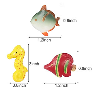 Boao 48 Pcs Plastic Fish Toys Small Tropical Fish Figure Play Set Sea Animals Bath Toys Tropical Party Favors Assorted Ocean Creatures Figures Birthday Learning Educational Party Supplies