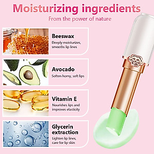 evpct 2Pcs Aloe Vera Tinted Lip Balms PH Lip Color Changing Lipstick Balm Stain Gift Set Queen for Women Girls Korean Mood Long Lasting Color Change Light Pink Lipstick Lip Tint Plumper Gloss