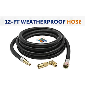 Flame King Flat Top Portable Propane Cast Iron Grill Griddle Tabletop, RV or Wall Mounted, Stand on Floor for Outdoor Camping, RV, Marine,Black | Flame King Propane 12ft RV Quick Connect Hose Adapter