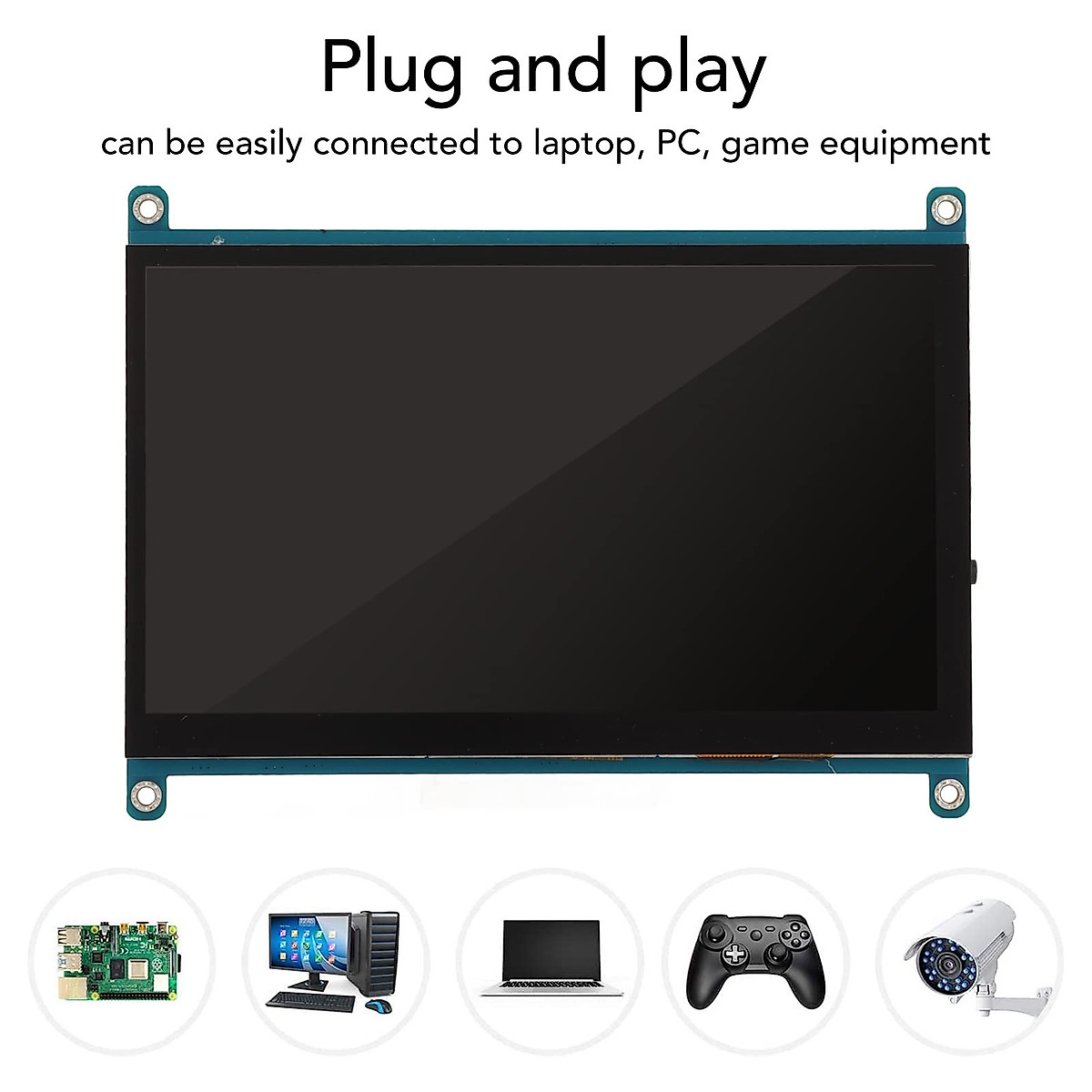 Septpenta for Raspi 7 Inch Screen, 1024X600 Resolution,178 Degree Viewing Angle, Copy Extension and Second Screen Mode 3 Application Mode, HD Multimedia Interface for Raspi 4/3/2/1/BB