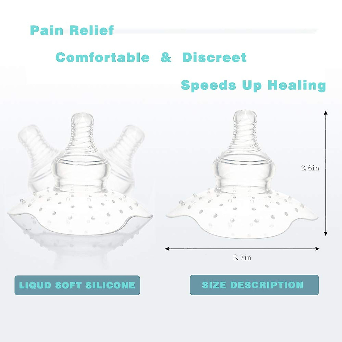 FJYQOP Nipple Shield, Premium Contact Nippleshield for Breastfeeding with Latch Difficulties or Flat Inverted Nipples, Clear