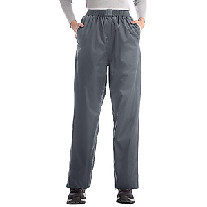 iCreek Women's Rain Pants Waterproof Hiking Pants Windproof Lightweight Over Pants Work Rain Outdoor for Golf, Fishing (Grey, Medium/31 Inseam)