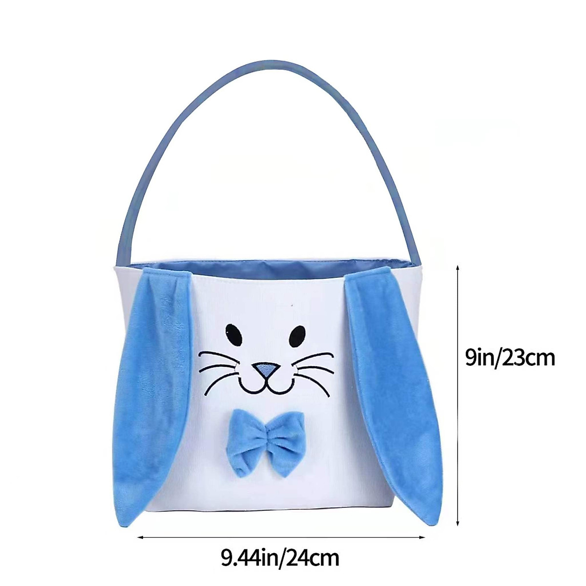 Easter Basket Bags,Bunny Easter Bucket,Easter Eggs/Gift Baskets for Kids,Bunny Tote Bag Bucket for Easter Eggs,Toys, Candy,Gifts (Blue)