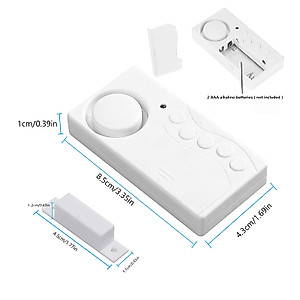 JOJOCY Freezer Door Alarm When Left Open,Fridge Door Alarm with Delay Upgrade 3/15/30/60 Seconds Security, Adjustable Delay Wireless Fridge Alarm Door Open Chime Refrigerator Wireless Alert (2)