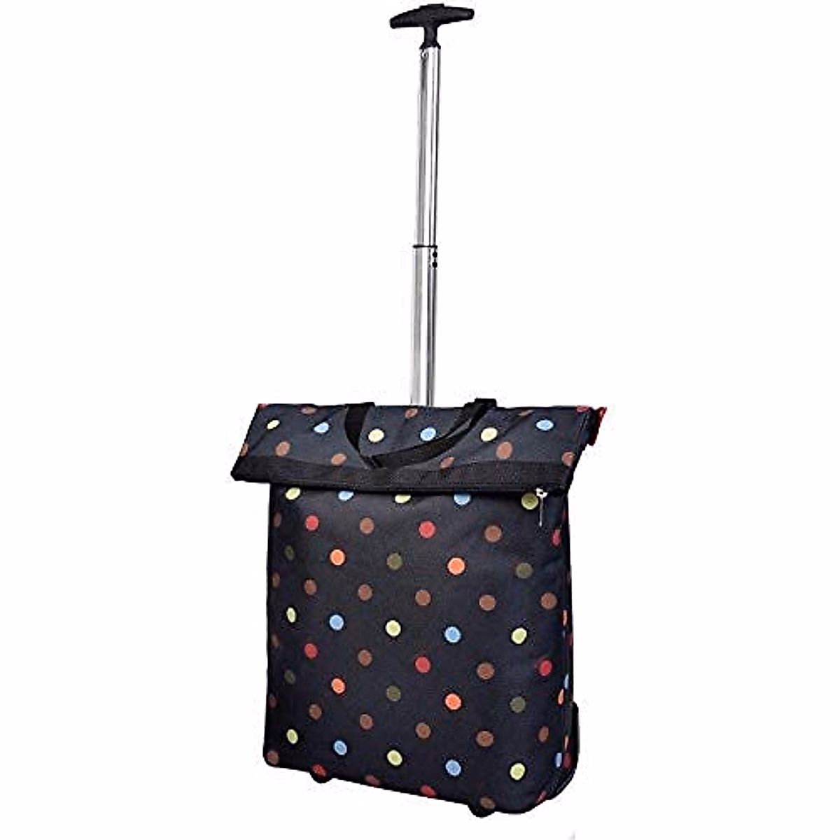 Shopping Trolley on Wheels Multi Function Shopping Cart Folding Portable Trolley Case Handbag Dual-Use Intimate Storage Hand Trucks,Black,17 * 36 * 47Cm ,