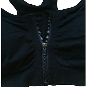 ohlyah Women's Zipper Front Closure Sports Bra Racerback Yoga Bras 2 Pack XL