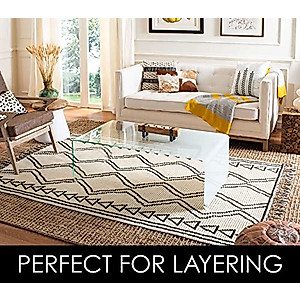 SAFAVIEH Natural Fiber Collection 8' x 10' NF447A Handmade Chunky Textured Premium Jute 0.75-inch Thick Area Rug