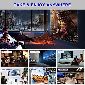 Native 1080P 5G WiFi Bluetooth Projector, 18000Lux Full HD Outdoor Movie Projector Support 4K Android/iOS Sync Screen&Digital Correction, Home Theater Video Projector Compatible w/TV Stick PC USB PPT