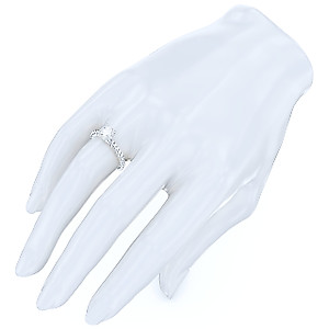 PRSTANI Sterling Silver Twisted Rope Comfortable Shank 1CT Simulated Round Brilliant Diamond Promise Solitaire Engagement Ring (5)