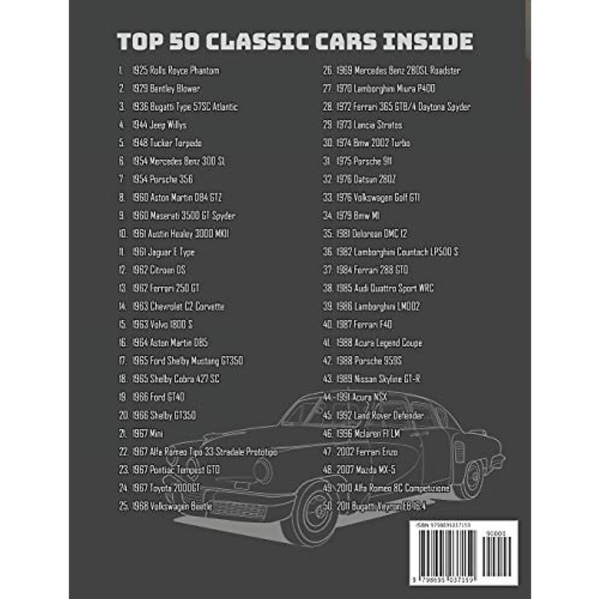 Classic Cars Coloring Book: A Collection of 50 Iconic Classic Cars | Relaxation Coloring Pages for Kids, Adults, Boys, and Car Lovers