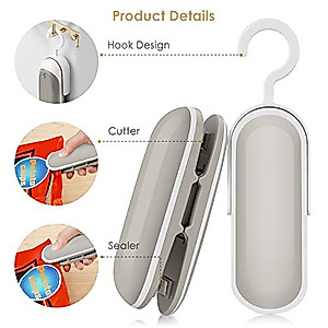 Mini Bag Sealer, Handheld Heat Sealers, 2 in 1 Heat Sealer, Cutter Portable Bag Sealer, Food Storage Snack Fresh Bag Sealer