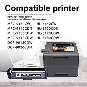 Feromyink Compatible TN221 TN-221 Toner Cartridge Replacement for Brother HL-3140CW 3150CDN 3170CDW MFC-9130CW 9340CDW DCP-9015CDW 9020CDN Printer (Black,1-Pack)