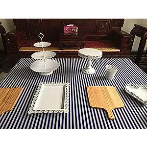 6 Pcs Disposable Black White Stripe Plastic Tablecloth, 108 Inch x 54 Inch Ractangle Tablecover, for Party, Dance and Picnic (Black White Stripe)