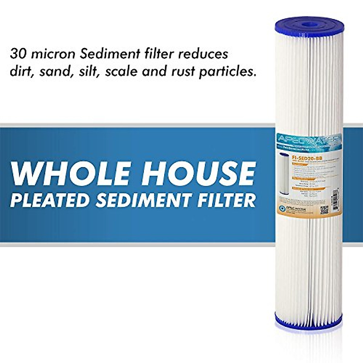 APEC Water Systems CB1-SED20-BB Whole House Sediment Water Filter 20" Home Filtration System