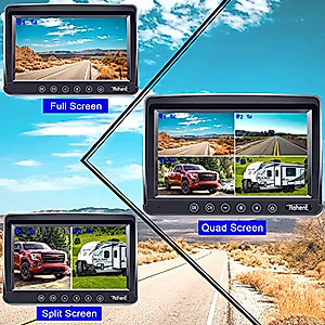 Rohent RV Backup Camera Wireless HD 1080P Bluetooth Trailer Rear View 7 Inch Monitor Recording Waterproof Four Channels Pigtail Wire Adapter for Furrion Pre-Wired RVs R5