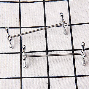 MULHUE 4 Pcs Stainless Steel Chopsticks Rest Spoons Stand Forks Knifes Holder Rack Stand Metal Craft Table Decoration (Silver)