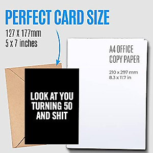 Funny 50th Birthday Card for men or women with envelope | Joke card for someone who is turning 50 years old | Original and unique present idea for family, friends or a co-worker.