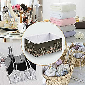 Mushrooms Berries Cube Storage Bin, Collapsible Storage Box Bins with Cubes, Foldable Fabric Baskets Bins for Shelf,Closet Cabinet,Home Organization, 11.02 x 11.02 x 11.02 inch