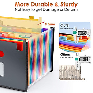 Expanding File Folder, Upgrade 3500 Sheets Capacity Expandable Accordion Document Bill Paper Organizer, Accordian Filing Box, Teacher Office Supplies, Classroom Desk Organization,Letter Size,24 Pocket