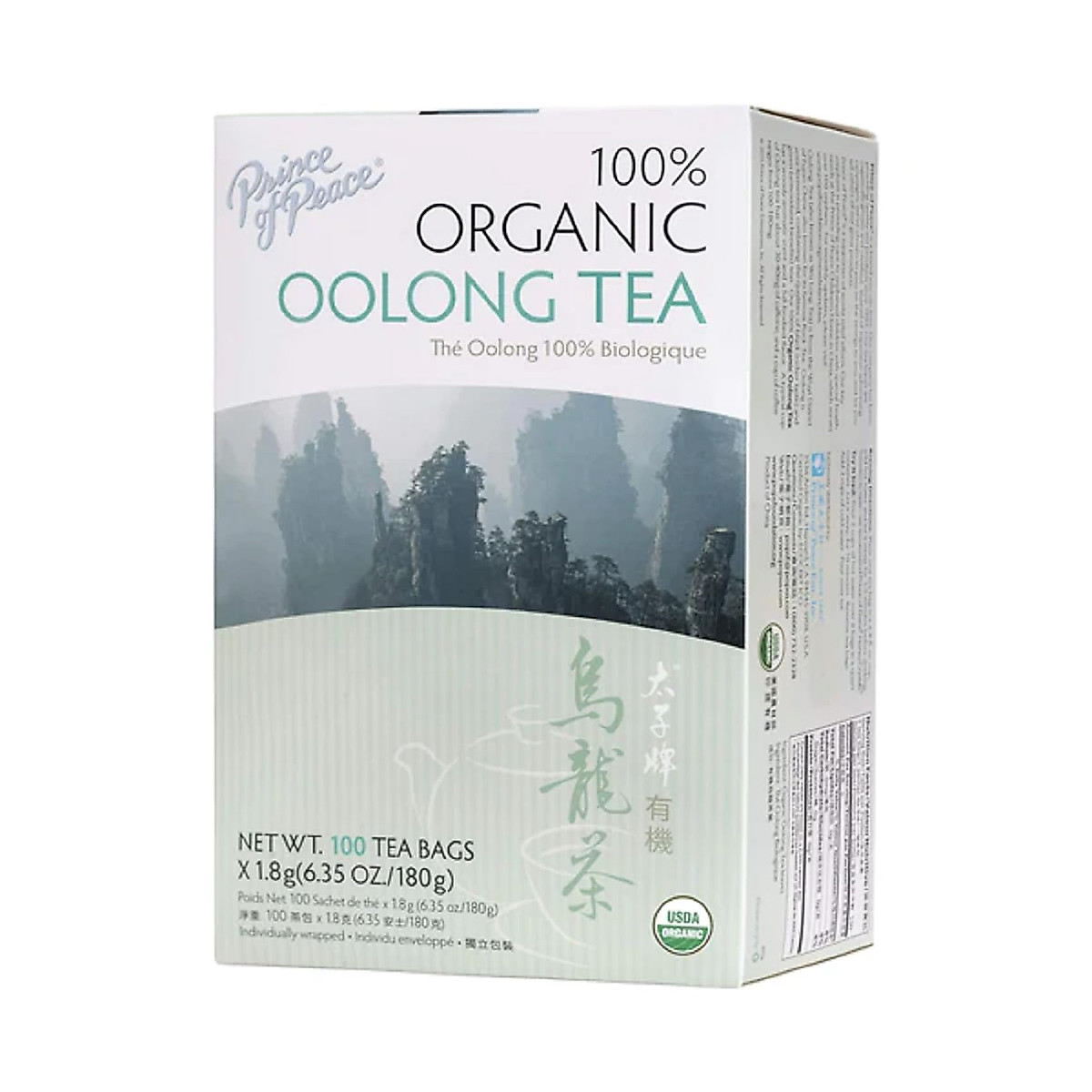 Prince of Peace Organic Oolong Tea, 100 Tea Bags – 100% Organic Black Tea – Unsweetened Black Tea – Lower Caffeine Alternative to Coffee – Herbal Health Benefits