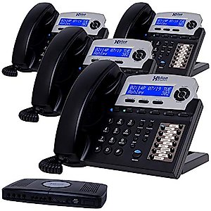 XBLUE X16 Small Business Phone System Bundle with (4) Phones - (6) Outside Line & (16) Phone Capacity - Includes Auto Attendant, Voicemail, Caller ID, Paging & Intercom