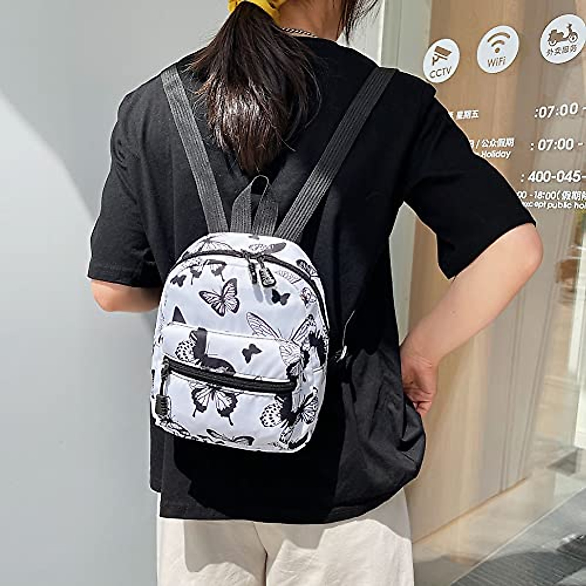 sikiwind Fashion Women Animal Pattern Printing Backpack Casual Small Handbags (B)