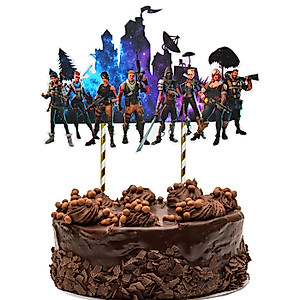 Yurnoet Video Game Birthday Party Supplies for Game Fans, 5Pcs DIY Cake Decorations Topper