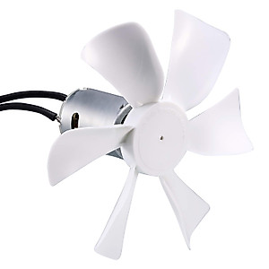 6" Replacement White RV Vent Fan Blade with 12V D-Shaft RV Vent Motor,Compatible with Heng's, Elixir, Ventline, Jensen RV