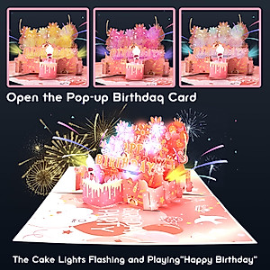 Birthday Cards for Women Upgraded Version With 30-Second Recording Function,Pop-up can blow LED candles and Happy Birthday song,The Birthday Christmas Gifts for Sisters,Mothers,Wives and Grandmothers