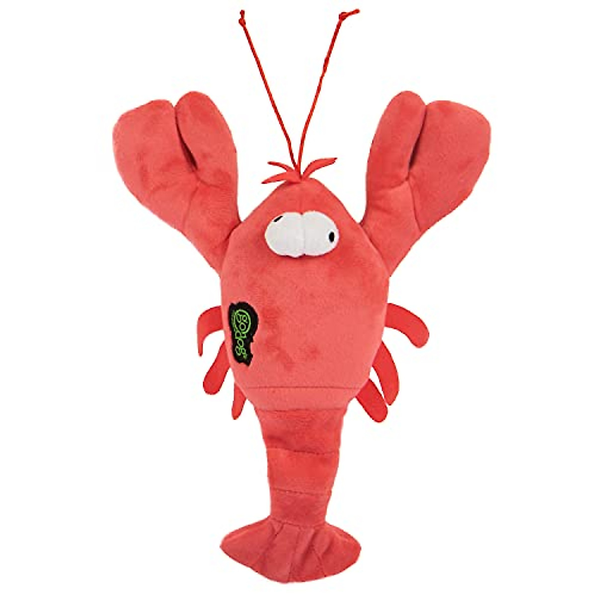 goDog Action Plush Lobster Animated Squeaky Dog Toy, Chew Guard Technology - Red, One Size