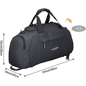 G4Free 40L 3-Way Duffle Backpack Gym Bag for Men Women Sports Duffel Bag with Shoe Compartment Travel Backpack Luggage (Upgraded Gray)