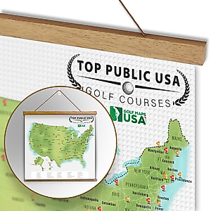 Golf Maps USA Top Public Golf Course in Each State Golf Scratch Map - Scratch-Off Golf Print with Eye-Catching Red Flags - Golfing Wall Decor - Unique Poster Gift for Golfers (Updated June 2023)