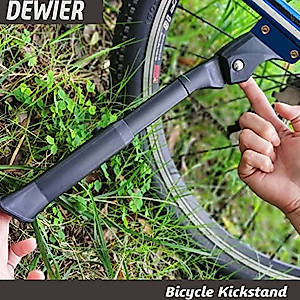 Dewier Bike Kickstand Aluminium Alloy-Adjustable Rear Side Bicycle Kickstand Fit for 26" 27.5" 29" 700C Bike Kick Stand for Mountain Bike Road Ebike Bicycles Kickstand