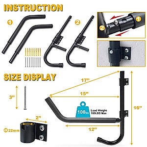 FOXCID KAYAK WALL RACK 100 Pound Heavy Duty Steel Kayak Ladder Wall Mount Folding Storage Rack