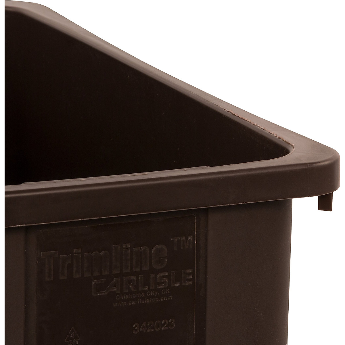 Carlisle FoodService Products 34202369 TrimLine Polyethylene Waste Container, 23 Gallon Capacity, 20" Length x 11" Width x 29.88" Height, Dark Brown (Case of 4)
