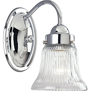 Progress Lighting P3287-15 Economy Fluted Glass Bath & Vanity, 5-1/4-Inch Width x 9-Inch Height, Chrome