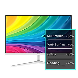 HKC 24'' IPS FHD Frameless 1080P White Computer Monitor Eye Cared HDMI VGA Input 3 Years warrenty V2412W